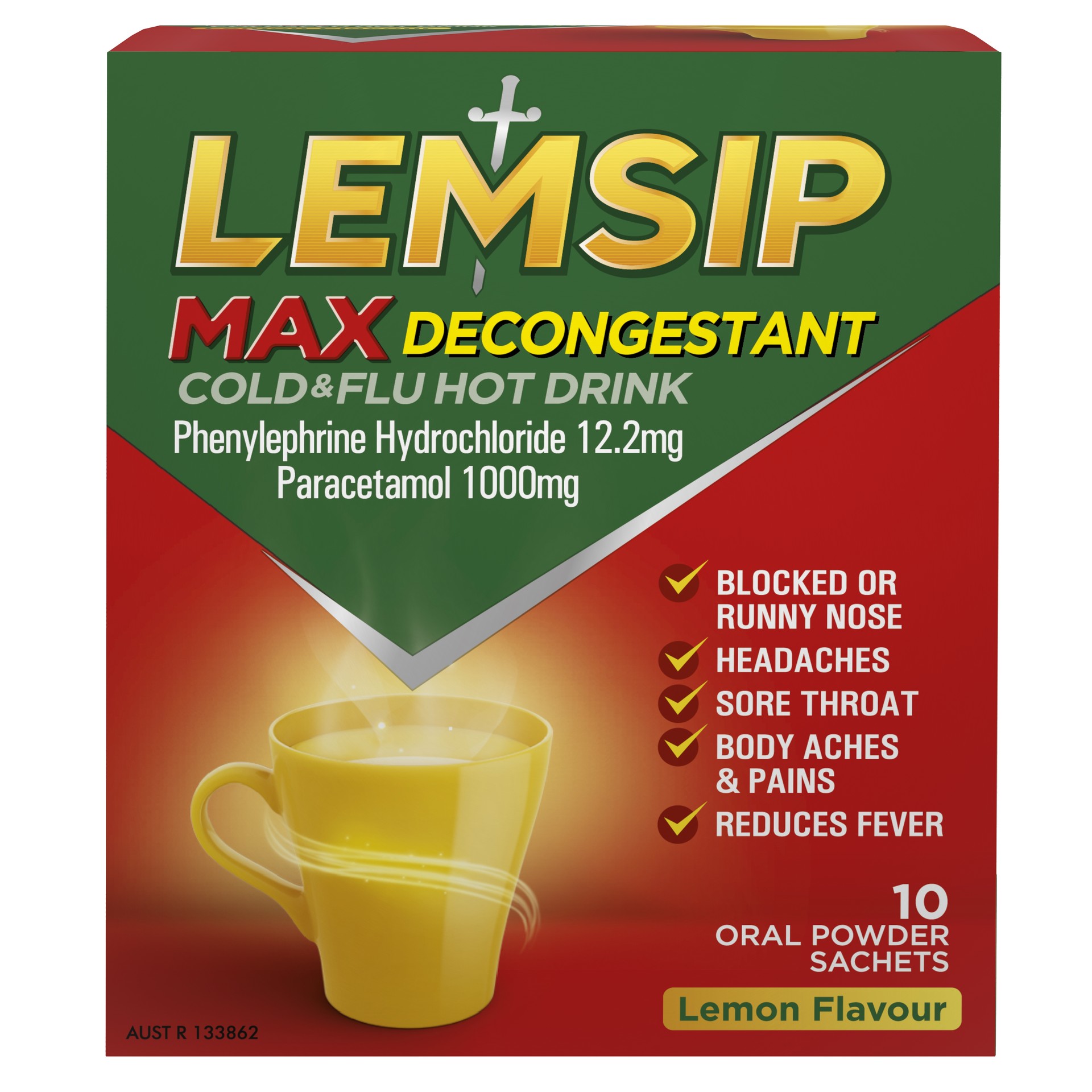 Lemsip CoughMax Mucus Cough and Cold Hot Drink Lemon & Menthol 10pk | Lemsip NZ